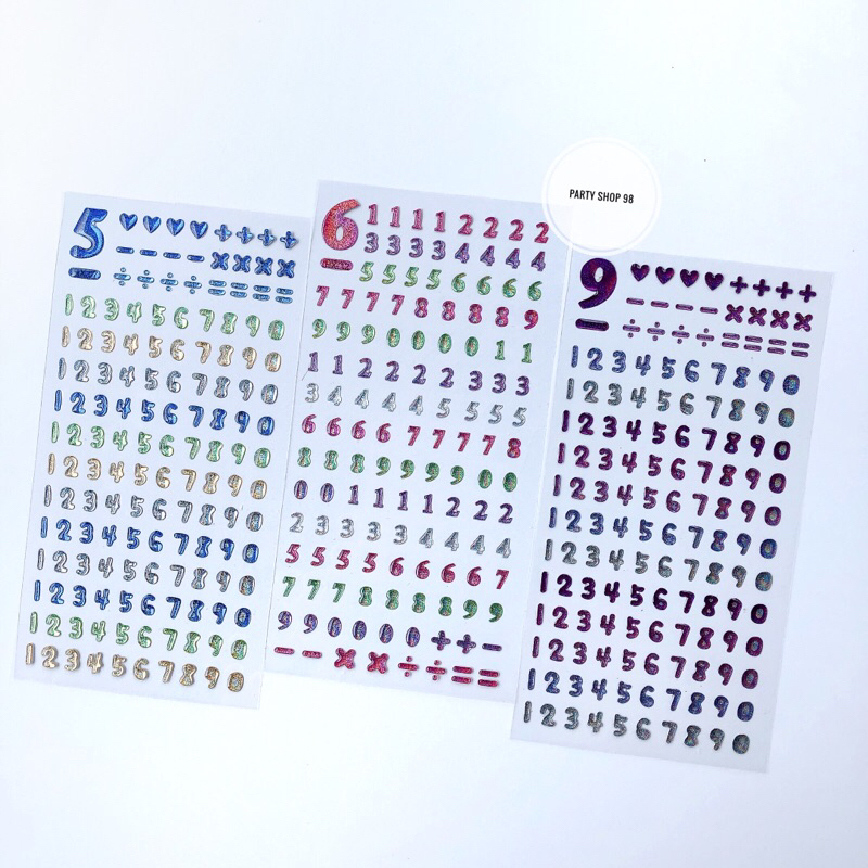 Jual STICKER MINI NUMBER / 3D HOLOGRAPHIC NUMBER / STICKER DECO ...