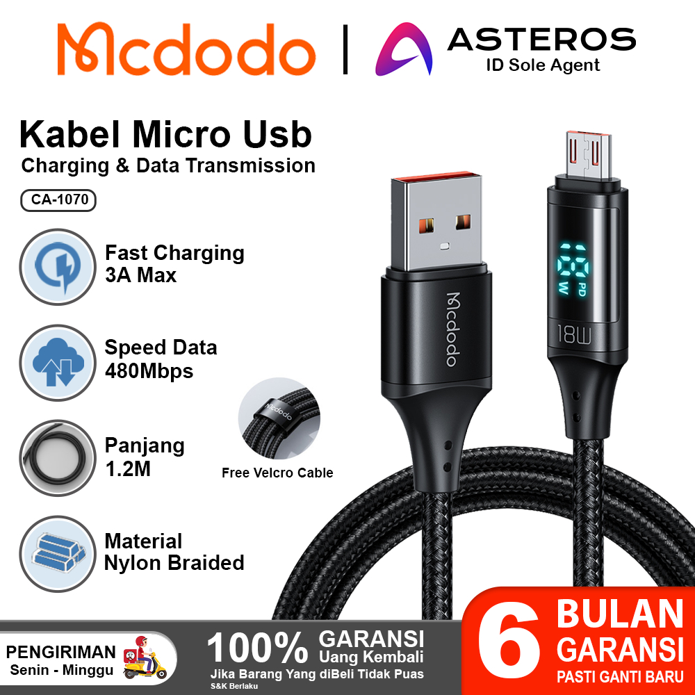 Jual MCDODO Kabel Data Micro USB Digital Display Cek Arus Hp FAST ...