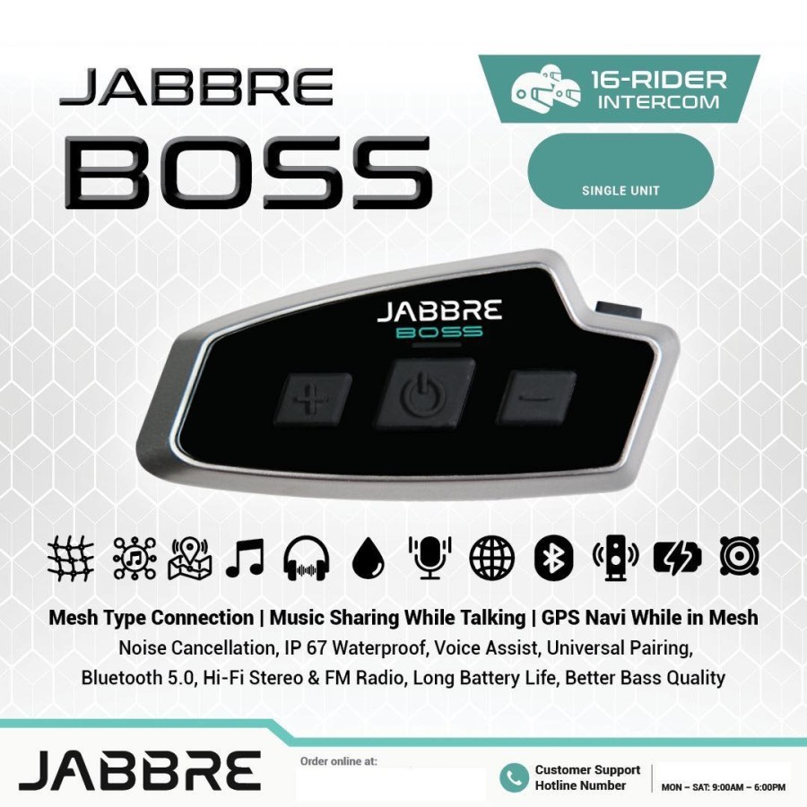 Jual Interkom Mesh Bluetooth Jabre Intercom Helm Jabbre Boss | Shopee ...