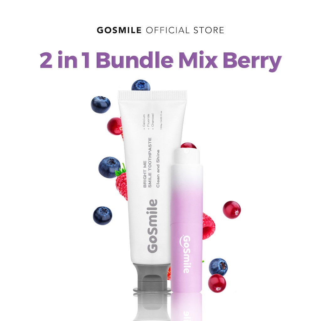 Jual Go Smile Bundle Mouthspray Mix Berry dan Toothpaste - Paket Mouthcare | Shopee Indonesia