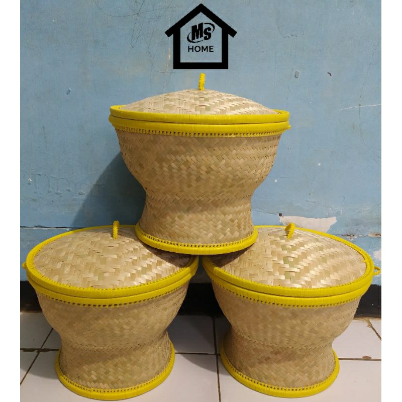 Jual boboko | bakul nasi bambu anyaman | pakai tutup | kualitas tinggi ...