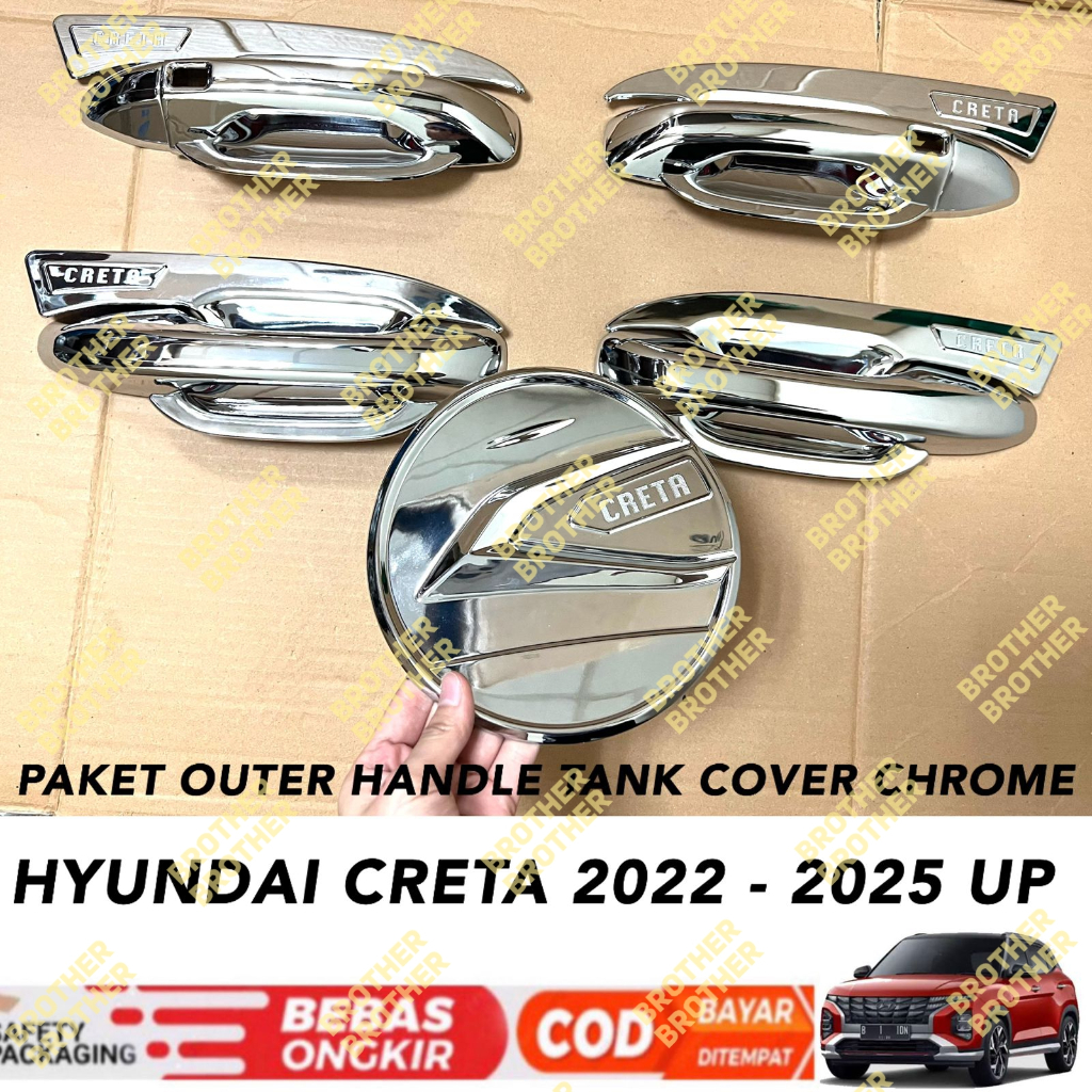 Jual Paket Outer Handle Tank Cover Hyundai Creta 2022 2024 2025 Chrome ...