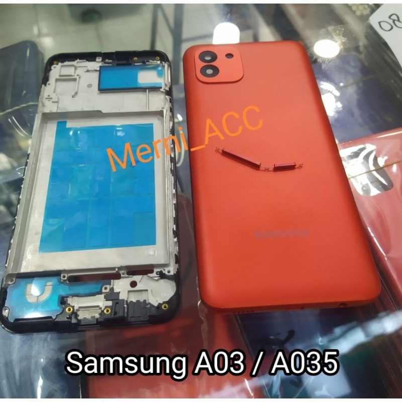 Jual Kesing Cesing hausing fullset Samsung A03 / A035 Backdor + Frame tulang tengah | Shopee ...