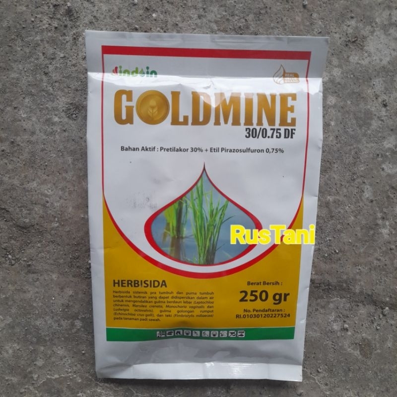 Jual Herbisida GOLDMINE 30/0.75DF 250gr Bahan aktif : pretilaklor 30% ...
