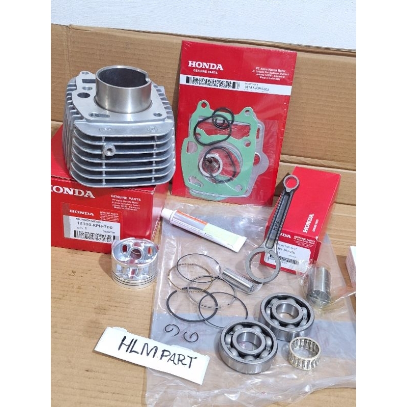 Jual Blok seher komplit isi piston kit, stang seher plus bearing kruk as set Honda Supra X 125 ...