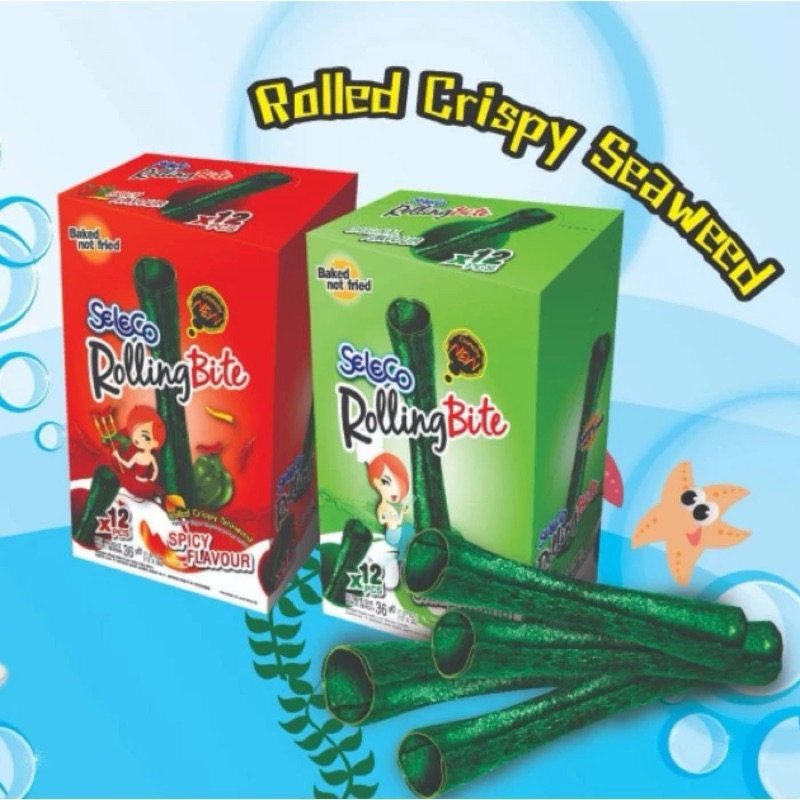 Jual Seleco Rolling Bite 42g Seaweed Roasted Rolled Crispy Seafood ...