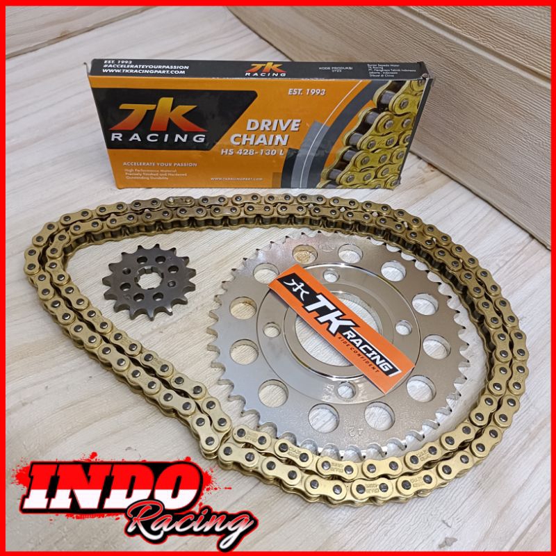 Jual Gear set 428 TK racing full set CB 150 R / CBR 150 R / Sonic / Mega pro / Verza / Tiger ...
