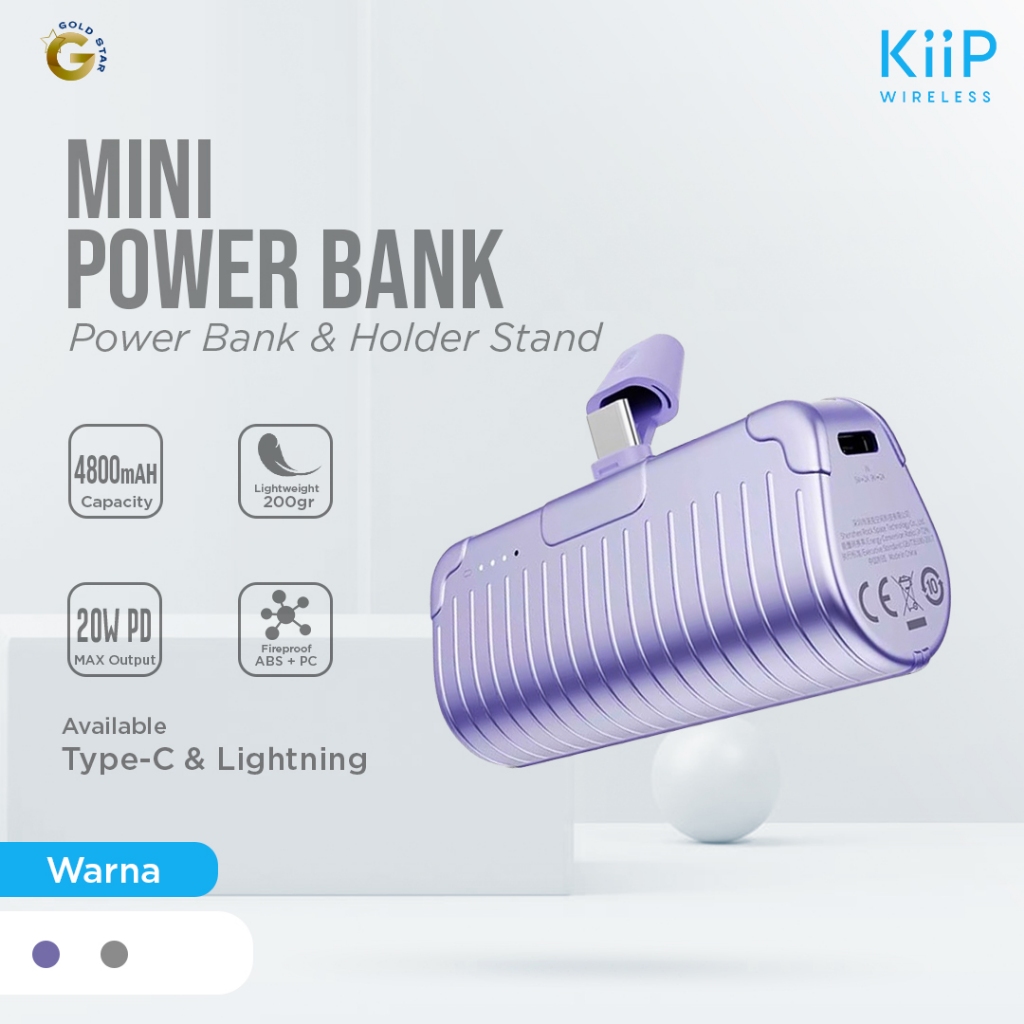 Jual KiiP Mini Power Bank Fast Charging PD 20W 2in1 Phone Holder ...