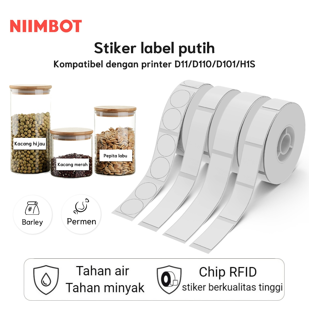 Jual NIIMBOT D11/D110/D101 Thermal Stiker Label Putih Tahan Air Anti ...