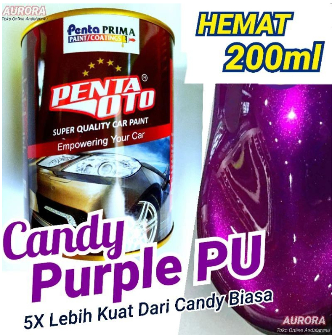 Jual Cat Candytone Purple PU Seperempat Kilo Penta Oto Candy Tone Ungu ...