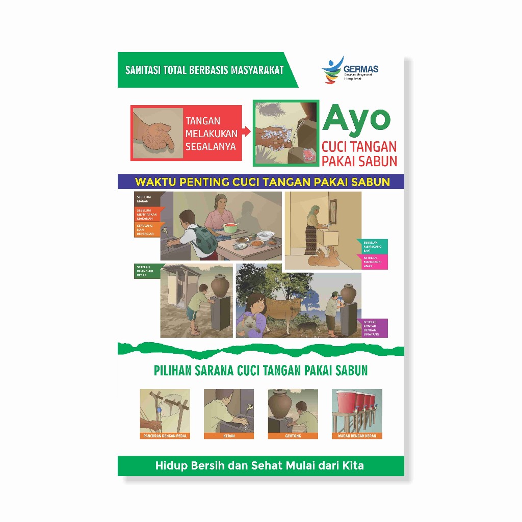 Jual Poster Kesehatan, Sanitasi Total Berbasis Masyarakat, STBM Cara ...