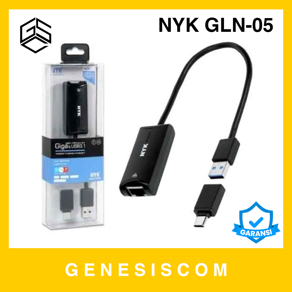 Jual Kabel Converter USB 3.0+Type C to LAN RJ45 NYK GLN-05 Gigabit Male ...