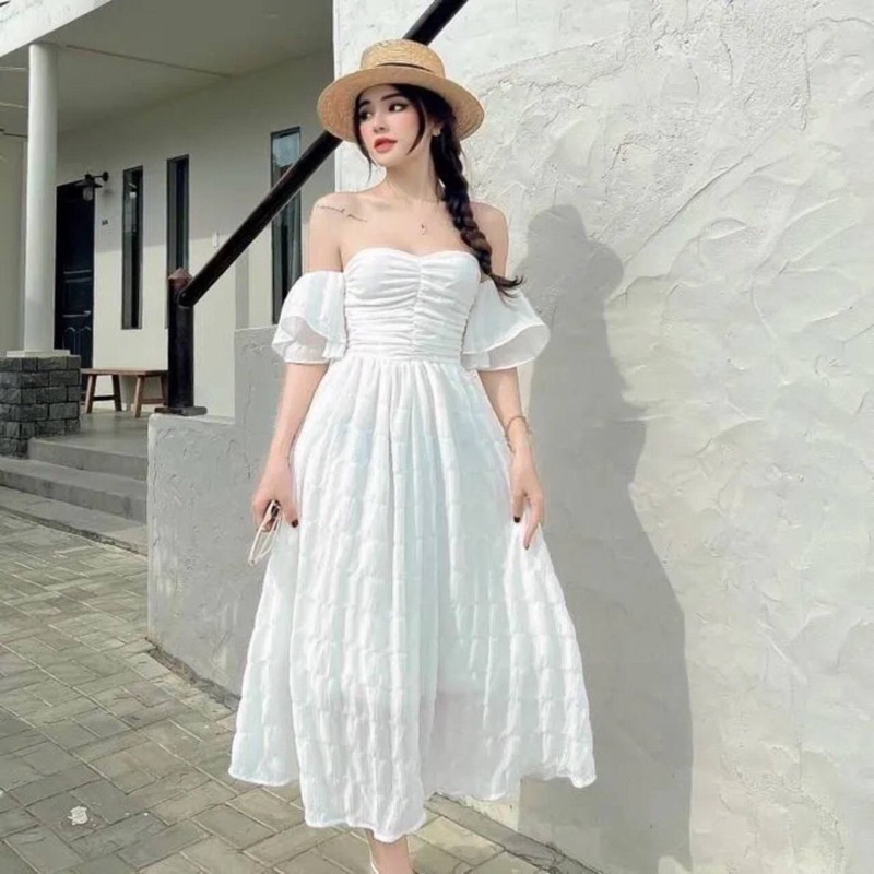 Jual Garnet Dress Sabrina Simple Basic Summer Holiday Sweet Street ...