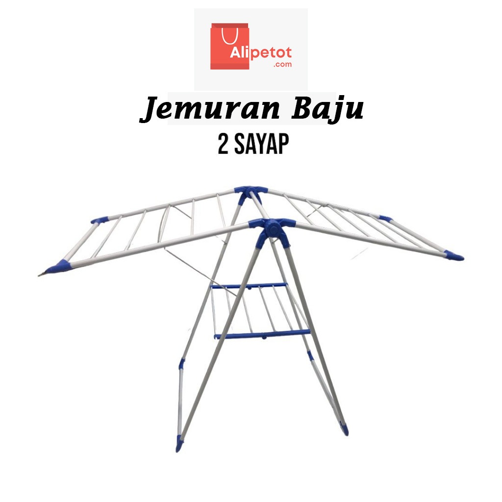 Jual Towel Rack Jemuran Baju Lipat / Sayap Stainless Portable Mobile ...