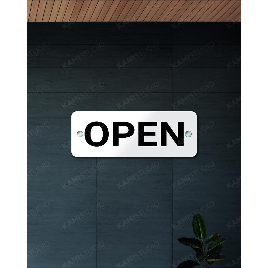 Jual TULISAN OPEN 22X8 CM BAUT KACA/ SIGN BAUT KACA OPEN / TEMPELAN ...
