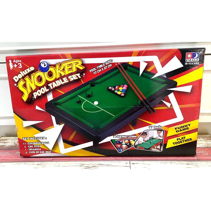 Jual Mainan Anak Billiard / Meja Billiard Mini Set / Deluxe Snooker ...