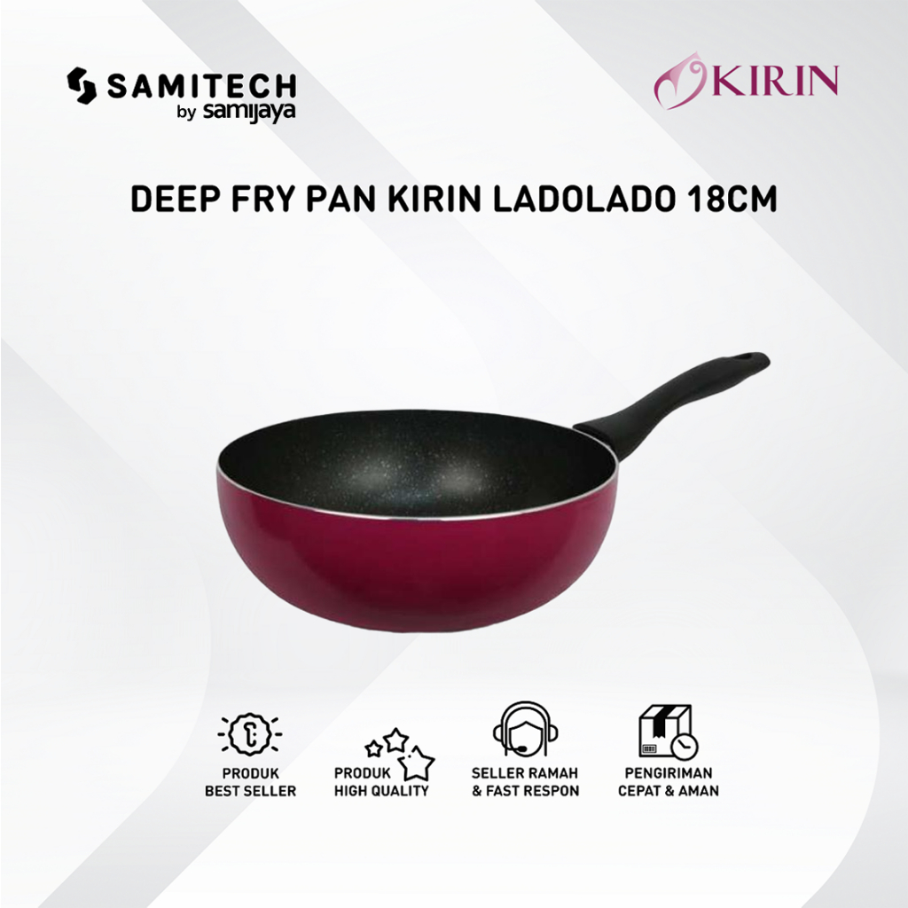 Jual KIRIN LADO-LADO DEEP FRYPAN / WOK PAN KIRIN LADOLADO 18 CM TEFLON ...