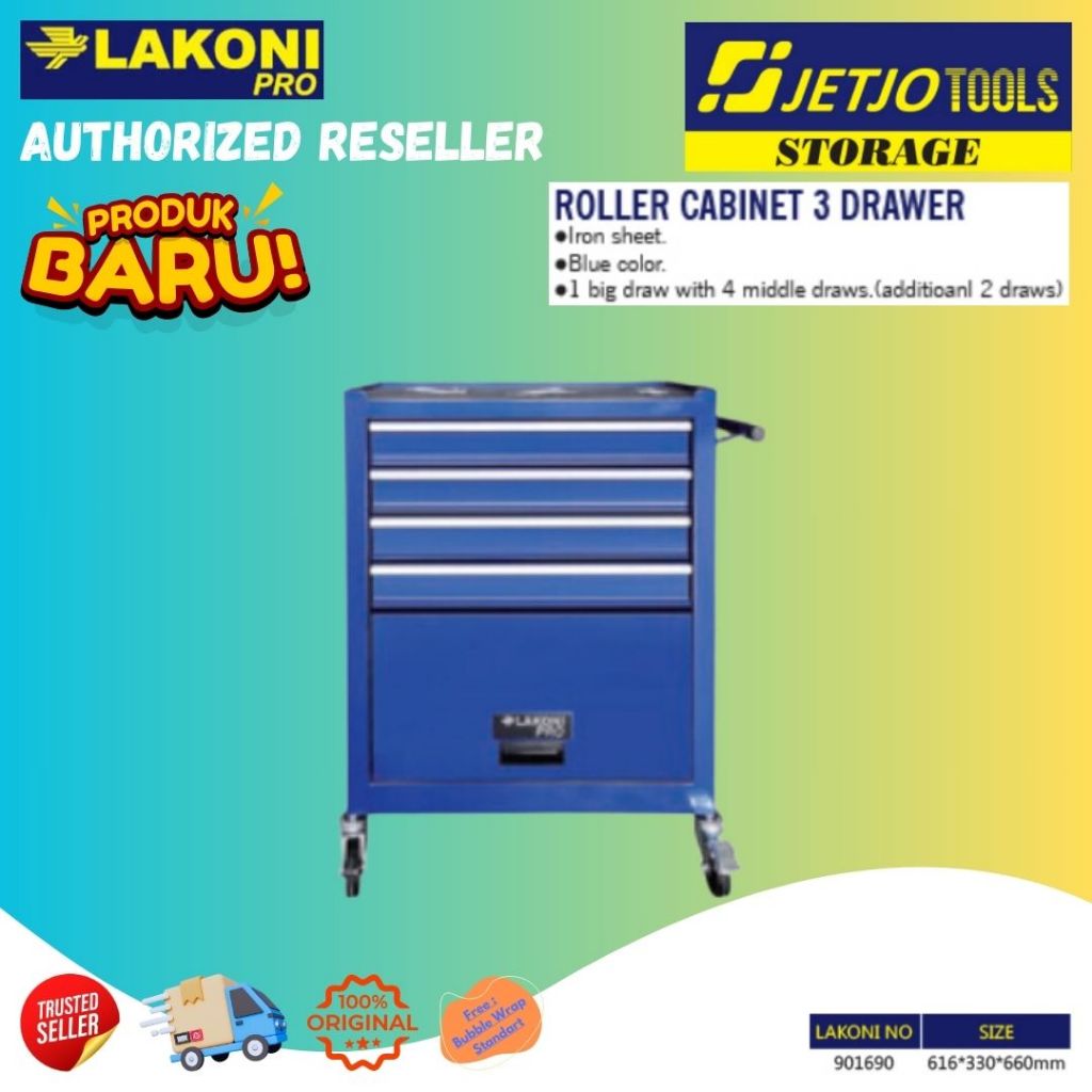 Jual JETJO TOOLS Lakoni Pro 901690 Roller Cabinet 4 Drawer 616x330x660 ...
