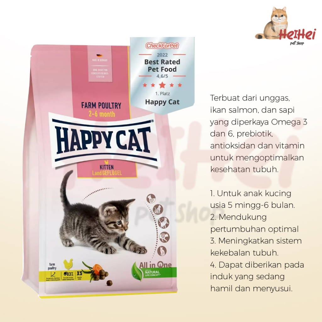 Jual Happy Cat Kitten Mother Baby Farm Poultry 300 gr - Makanan Kucing ...