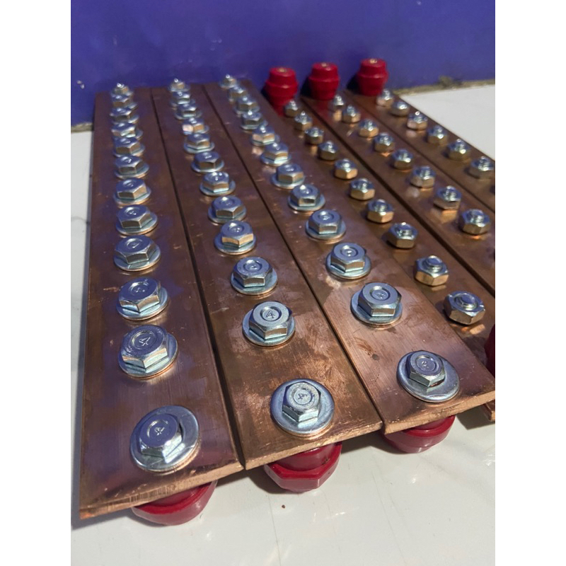Jual busbar tembaga 4mm x 50mm x 300mm komplit dengan baut M12 | Shopee ...