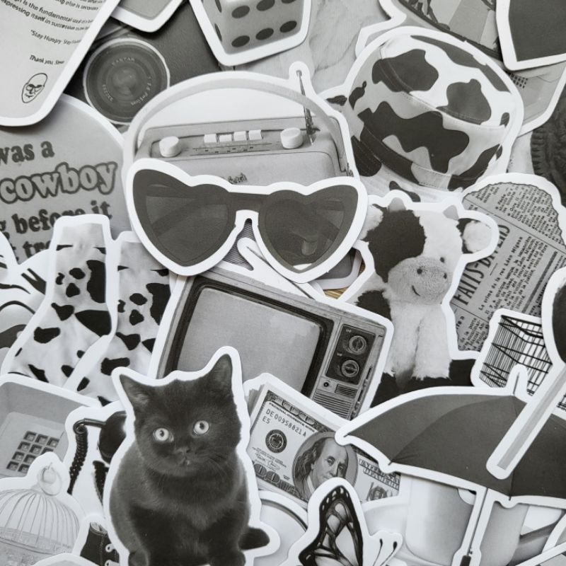 Jual 15pcs Black &White Aesthetic Sticker / B&W sticker / sticker ...