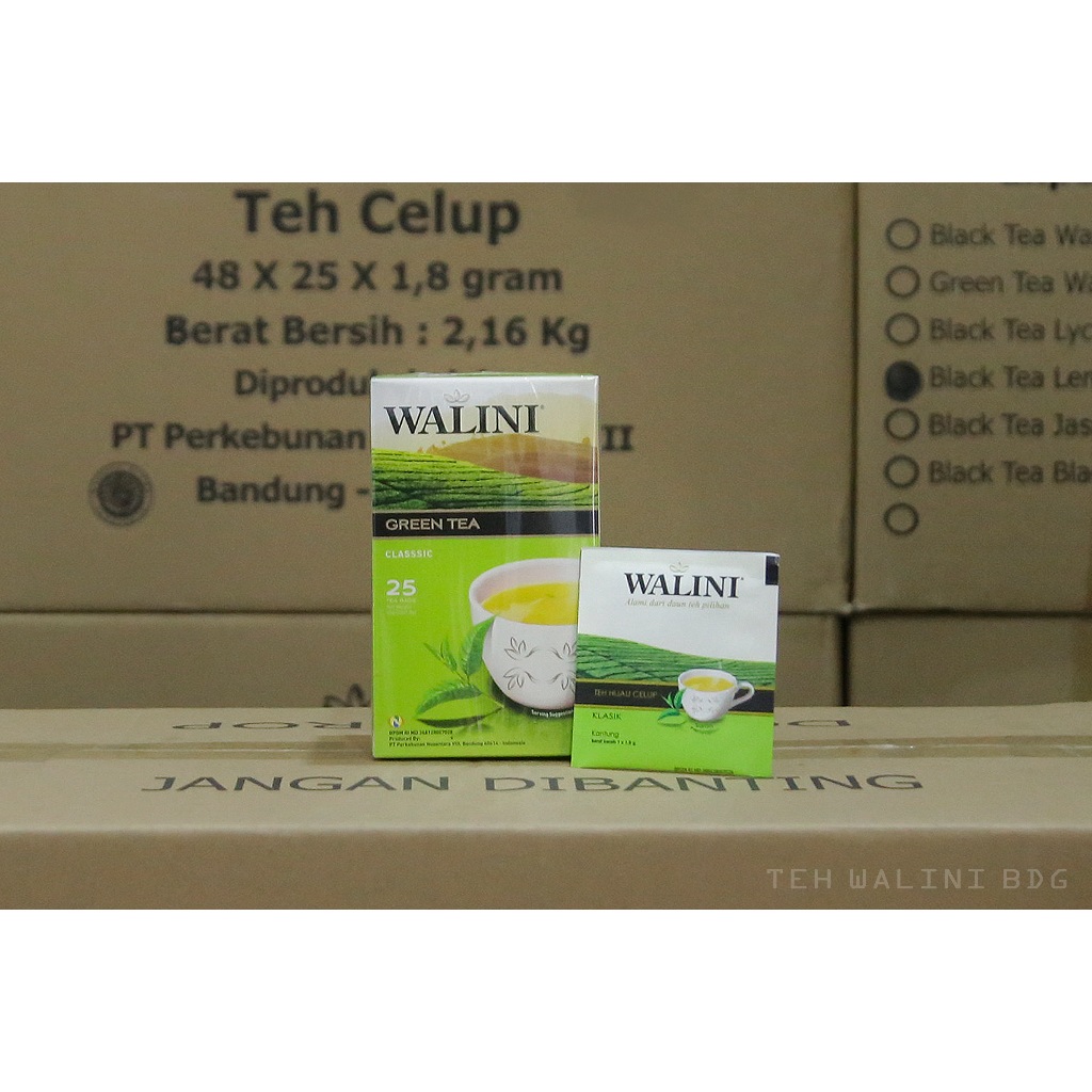 Jual Teh Walini Hijau/ GreenTea 25s Kemasan Amplop/ Tea Bag | Shopee ...