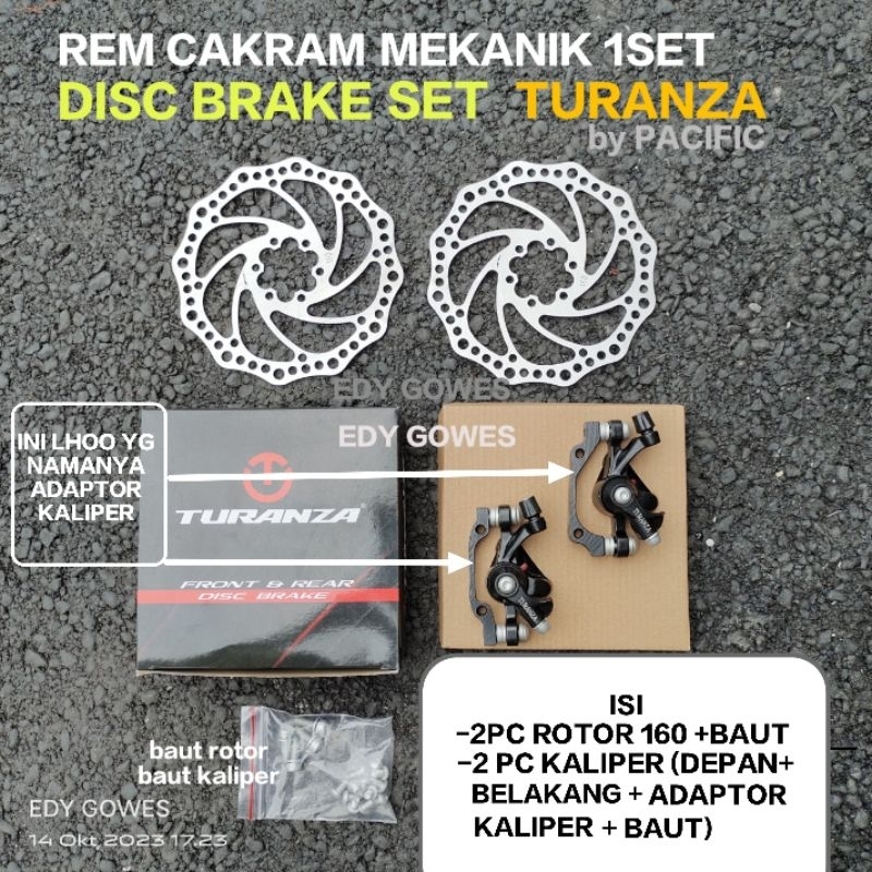 Jual Disc brake fullset Vertex rem cakram mekanik odessy 1 set sepeda ...