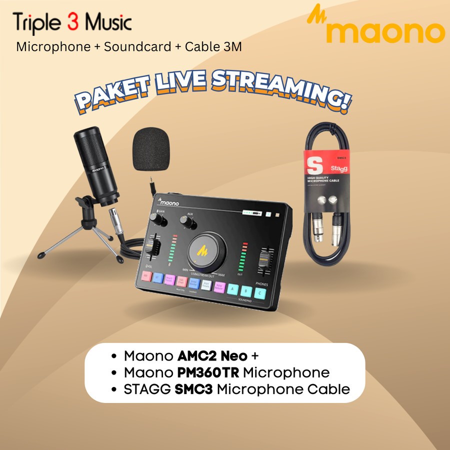 Jual Paket live streaming Podcast 1 orang Maono amc2 neo 1 mic | Shopee Indonesia