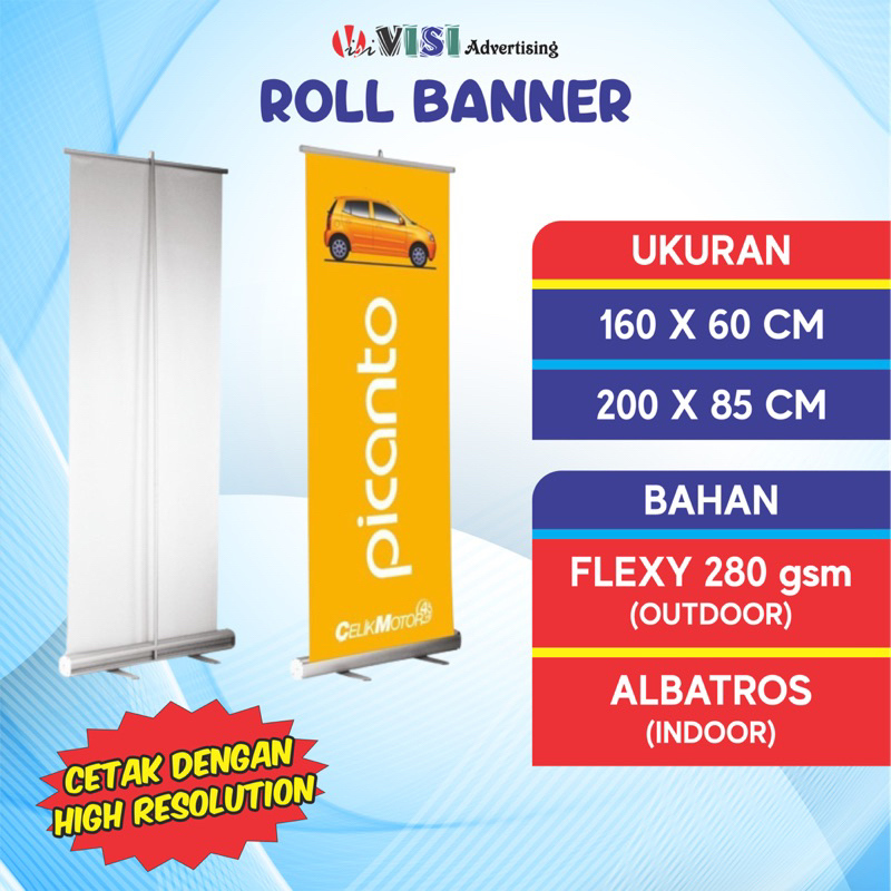 Jual ROLL UP BANNER 160x60 ALUMUNIUM + CETAK / PRINT/GAMBAR | Shopee Indonesia