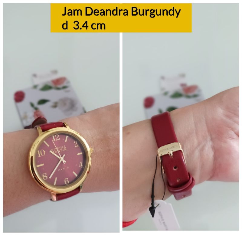 Jual Jam Tangan Deandra Black/Burgundy Sophie Martin Paris | Shopee ...