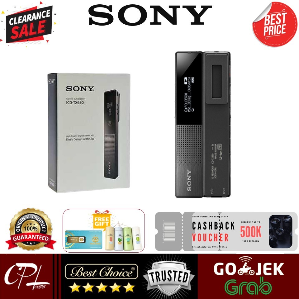 Jual Sony ICD-TX650 Slim Digital Voice Recorder - ORIGINAL | Shopee ...