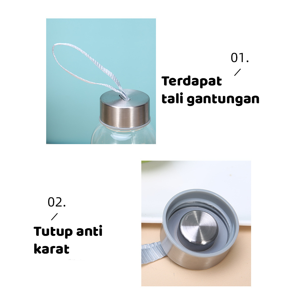 Jual Hoptech - botol minum /500ml bening water Botol plastik Lanyard ...