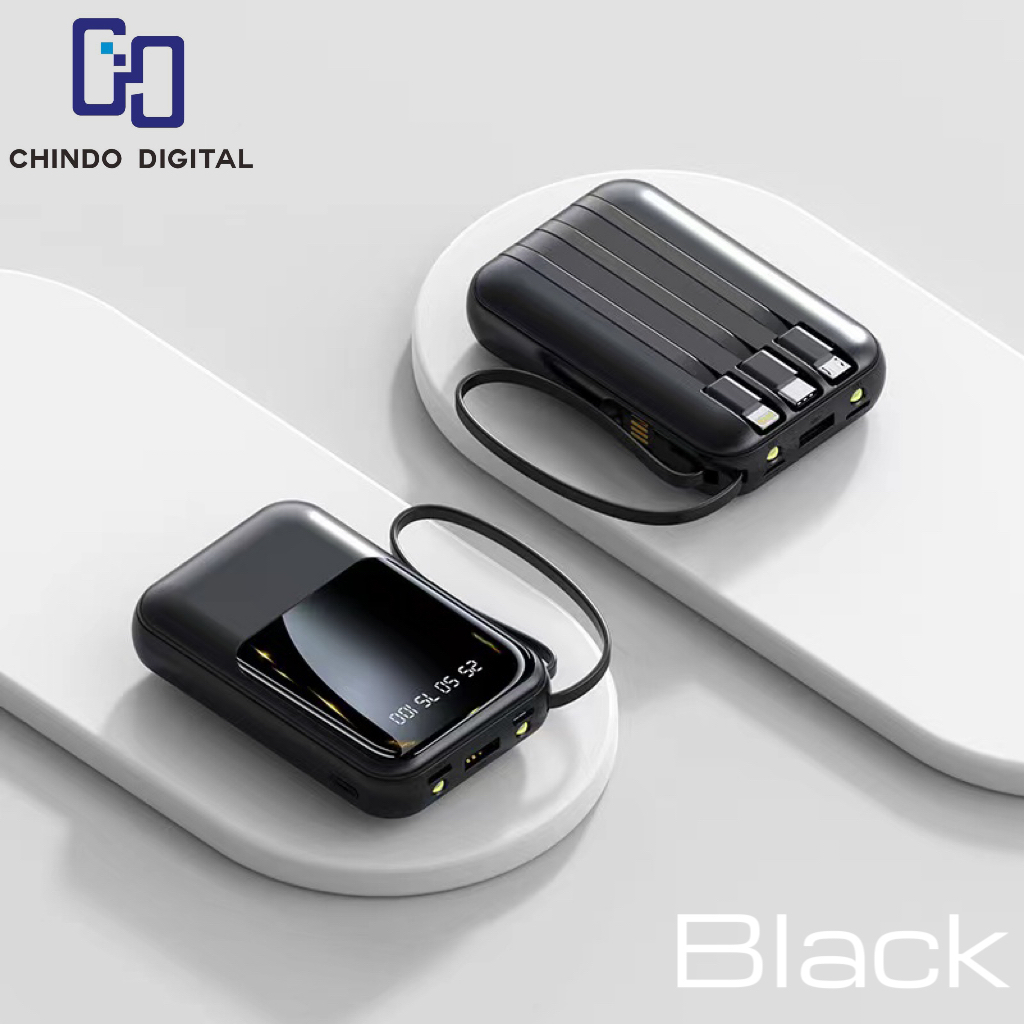 Jual [CID] Powerbank 20000 mAh Mini With 4 USB Cable Fast Charging ...