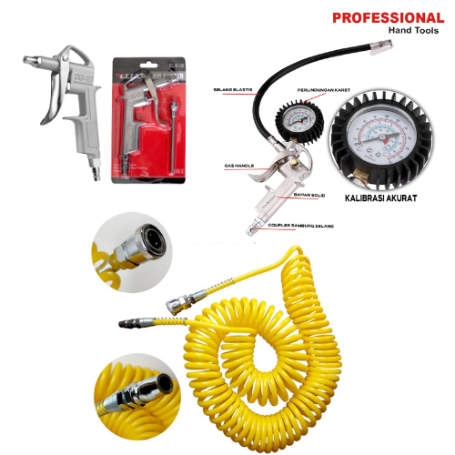 Jual Paket 4in1 Selang Kompresor Recoil 4,5 Meter + Inflating Gun(Alat ...