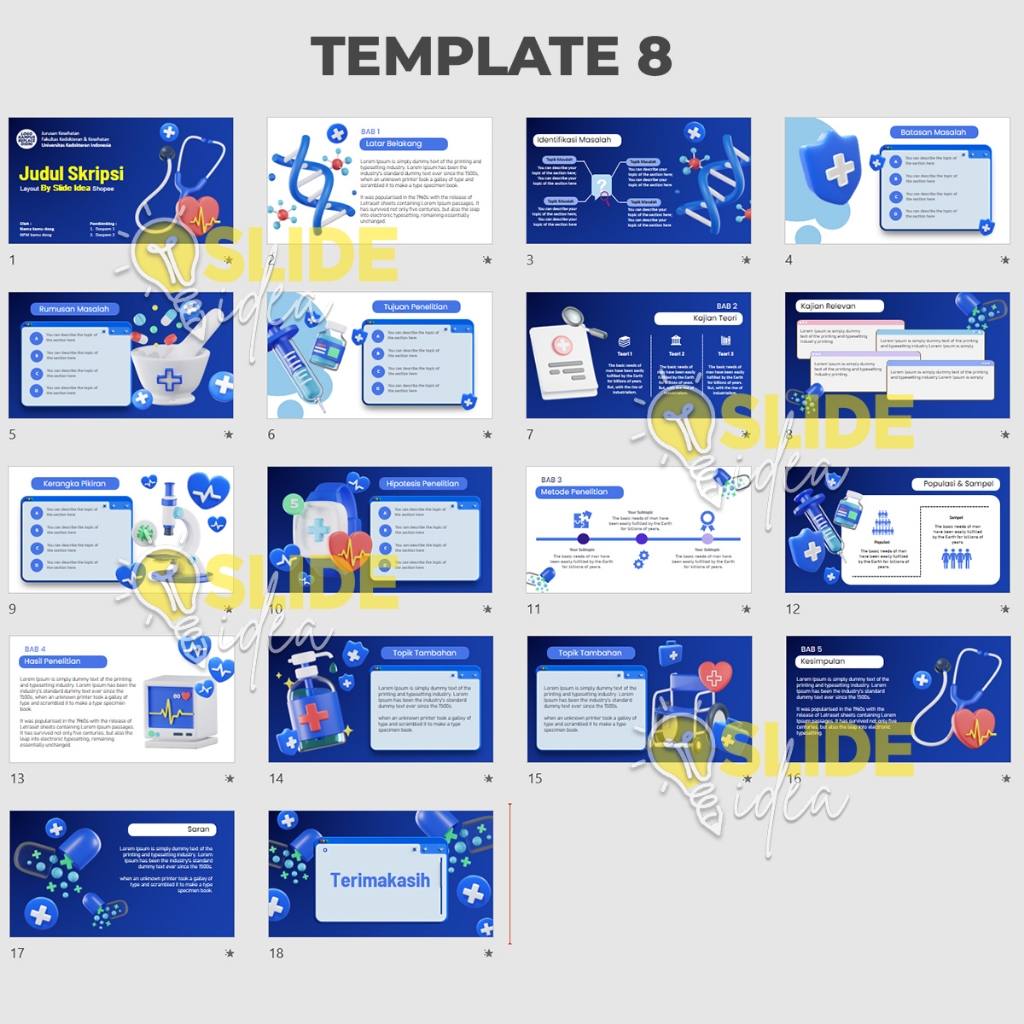 Jual Template PPT Skripsi Animasi Morph Medis Kesehatan Kedokteran Presentasi Sidang Tugas Akhir ...