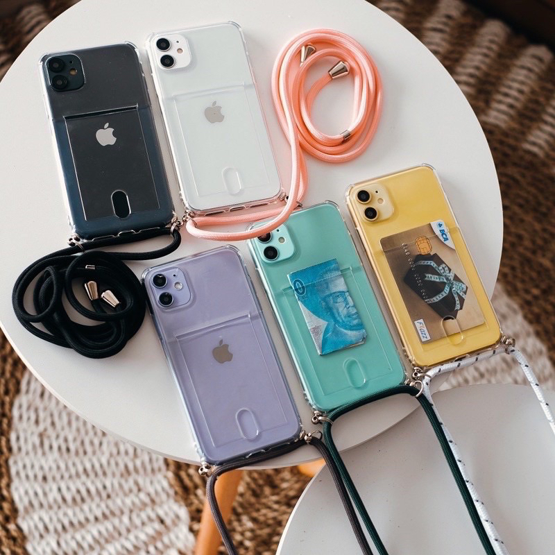 Jual SLING + POCKET / WALLET CLEAR CARD SLOT CASE IPHONE 15 PRO MAX 15 ...