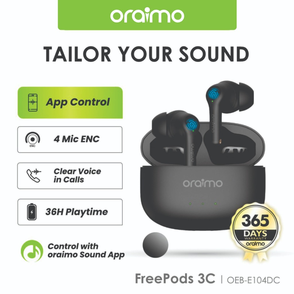 Jual Oraimo Freepods 3C TWS Bluetooth Earphone Wireless Headset OEB ...