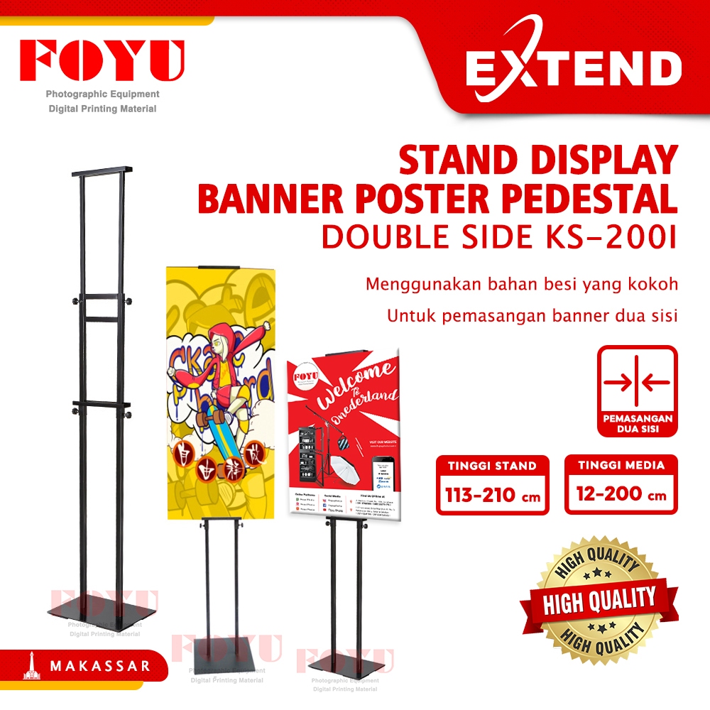 Jual Stand Display Banner Poster Pedestal Double Side Tripod Kaki Papan ...