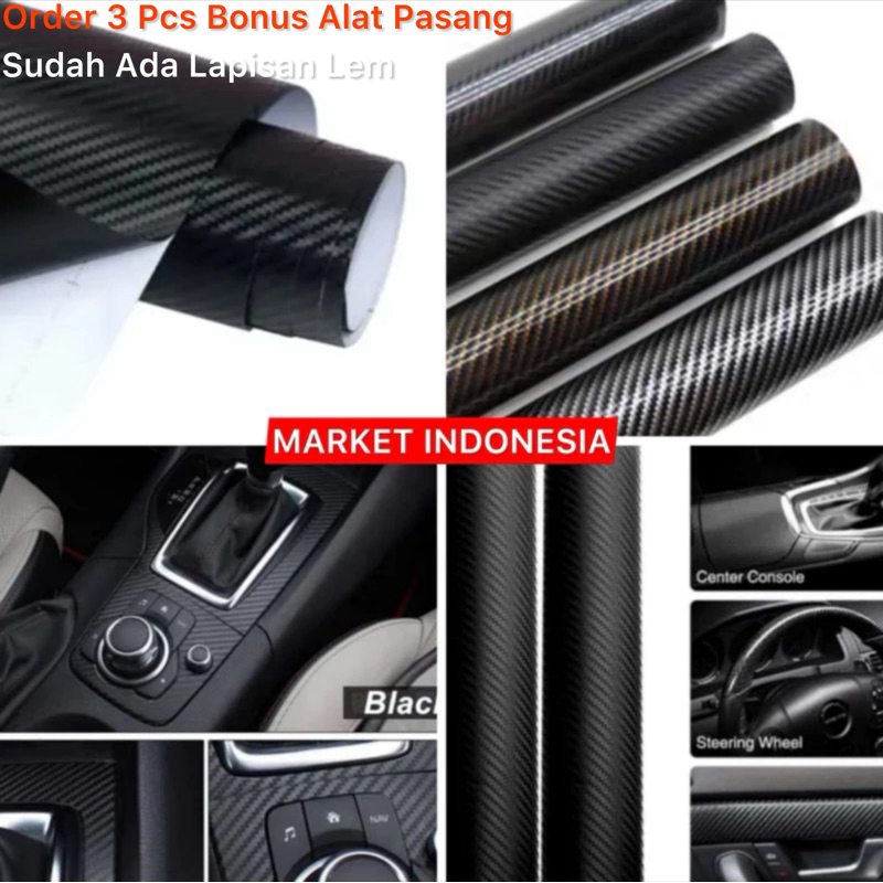 Jual sticker carbon 3D doff texture timbul Premium lebar 152cm | Shopee ...
