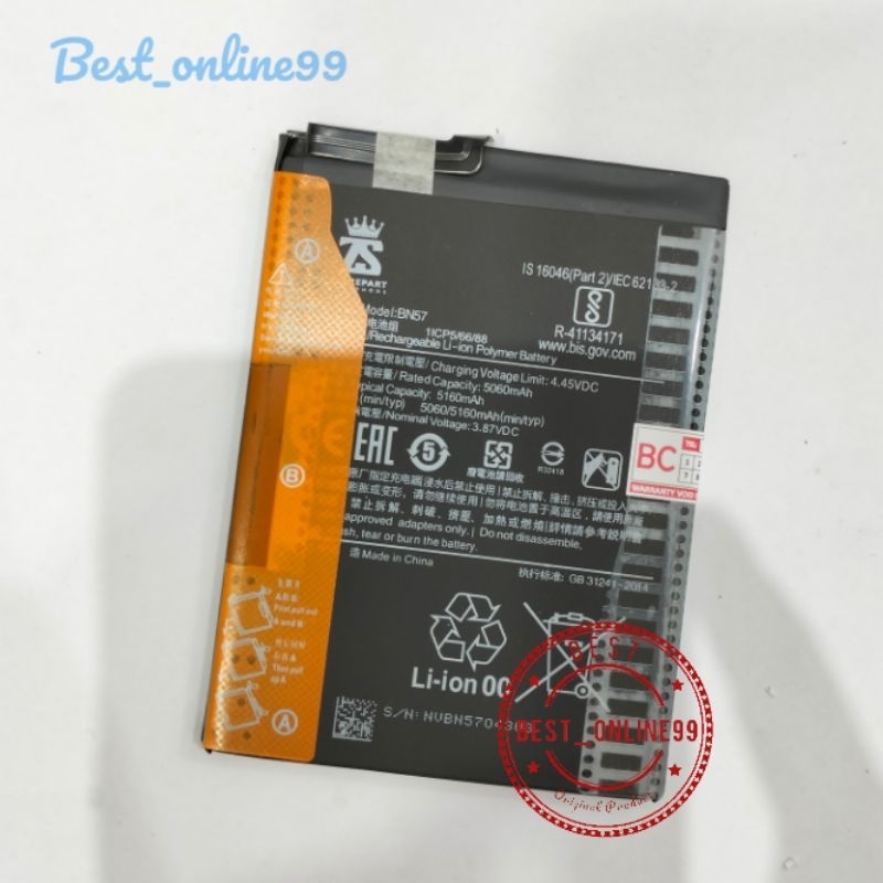 Jual BATERAI XIAOMI POCO X3 NFC/X3 PRO BN-57 ZEVAN | Shopee Indonesia