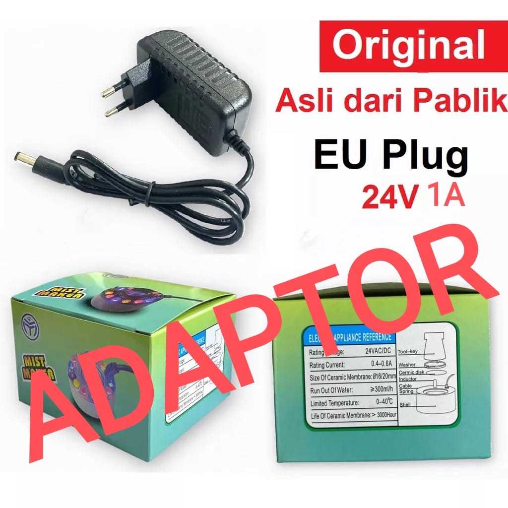 Jual ORIGINAL Adaptor adapter 24V 1A Mist Maker Mesin Kabut Humidifier ...