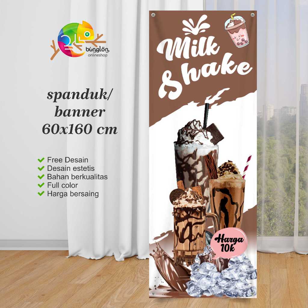 Jual Spanduk Banner 60x160 Milk Shake Coklat Putih | Shopee Indonesia