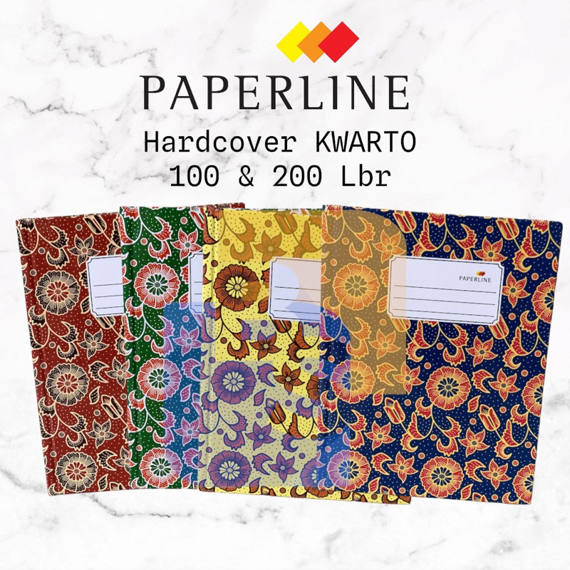 Jual PAPERLINE Buku Tulis Hard cover Kwarto / Quarto 100 & 200 Lembar ...