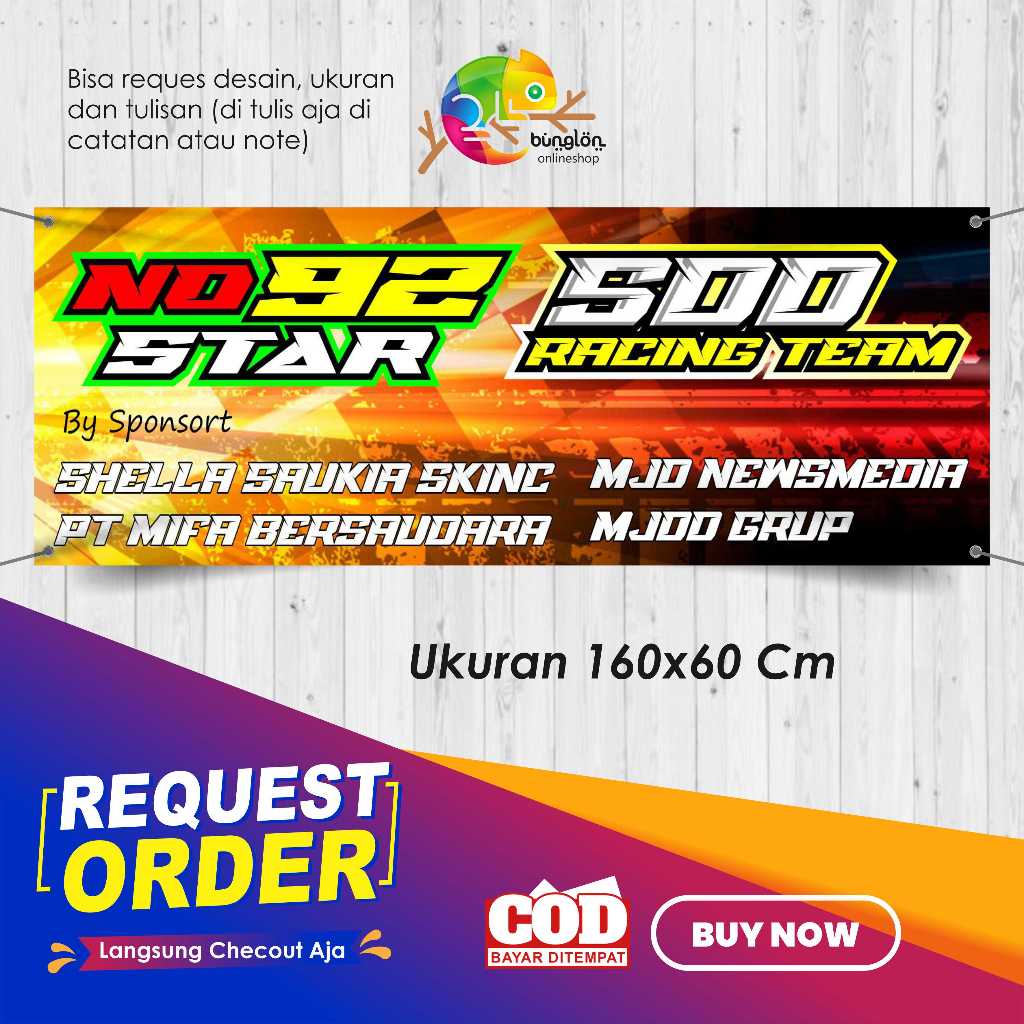 Jual Spanduk Banner 160x60 Bengkel Racing Team Reques Desain | Shopee ...