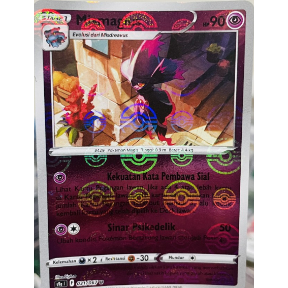 Jual POKEMON TCG INDONESIA MISMAGIUS REVERSE HOLOGRAM S9A 031/067 | Shopee Indonesia