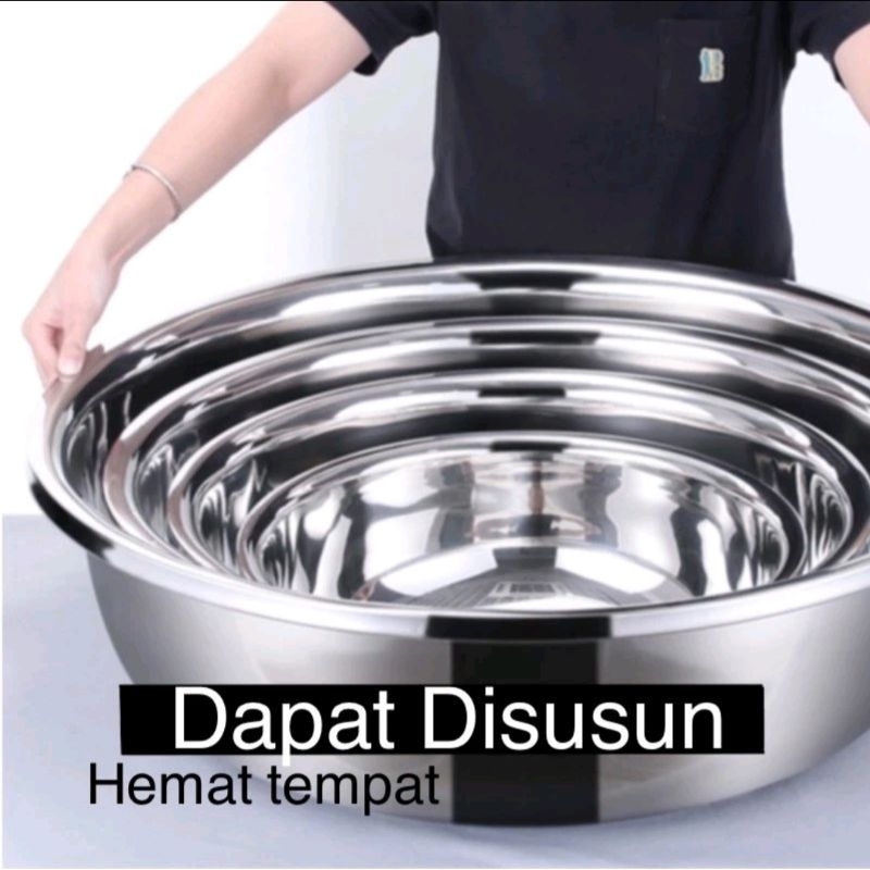 Jual baskom stainless tebal 36 38 40 cm | Shopee Indonesia