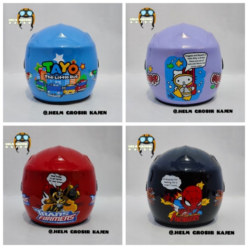 Jual HELM ANAK MOTIF KARAKTER TK PAUD UMUR 2/3/4/5 CEWEK COWOK || Helm ...