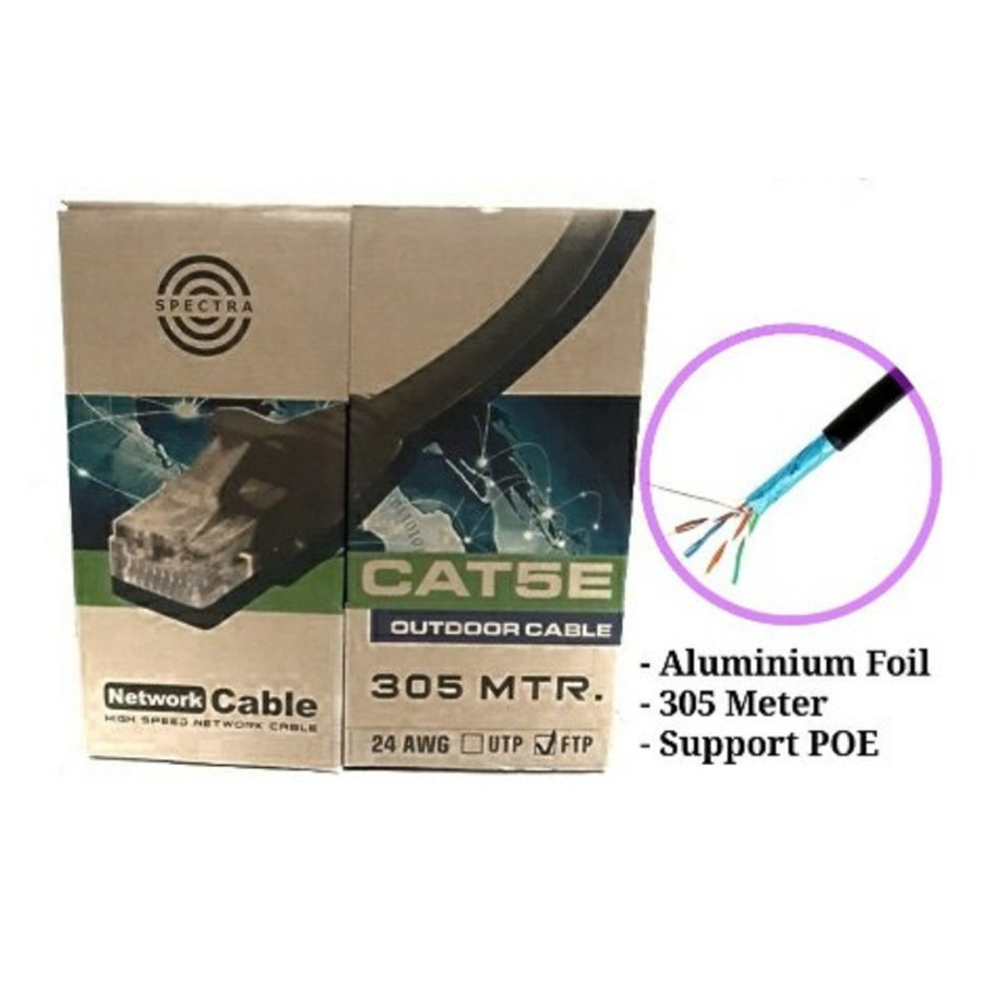 Jual Kabel Lan Outdoor Cat5e Spectra Kabel FTP STP Outdoor Cat 5e 305m ...