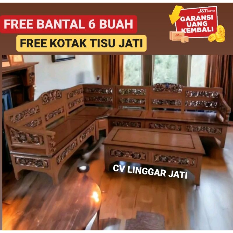 Jual Kursi Jati Sudut Ruang Tamu Kayu Minimalis | Shopee Indonesia