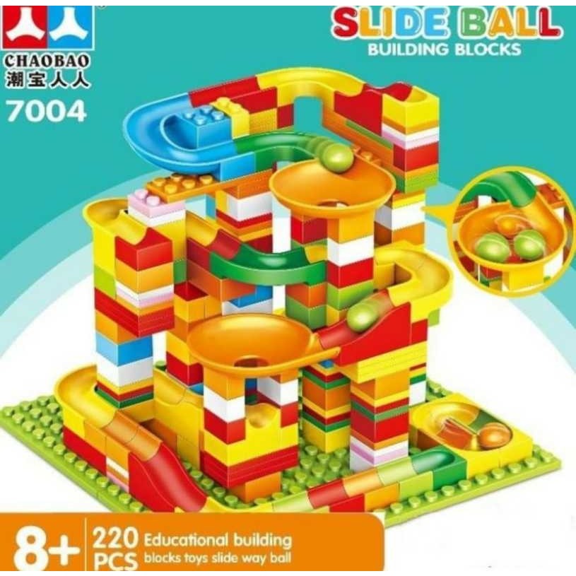 Jual Mainan anak Bricks Slide Ball / Bola Marble - 220pcs | Shopee ...